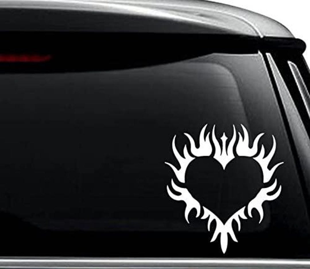 Tribal Art Heart Decal Sticker for Use on Laptop, Helmet, Car, Truck ...