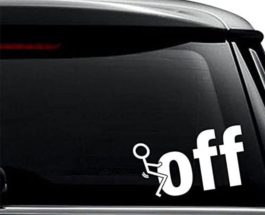 FCUK off Bad Stick Man Decal Sticker for Use on Laptop, Helmet, Car ...