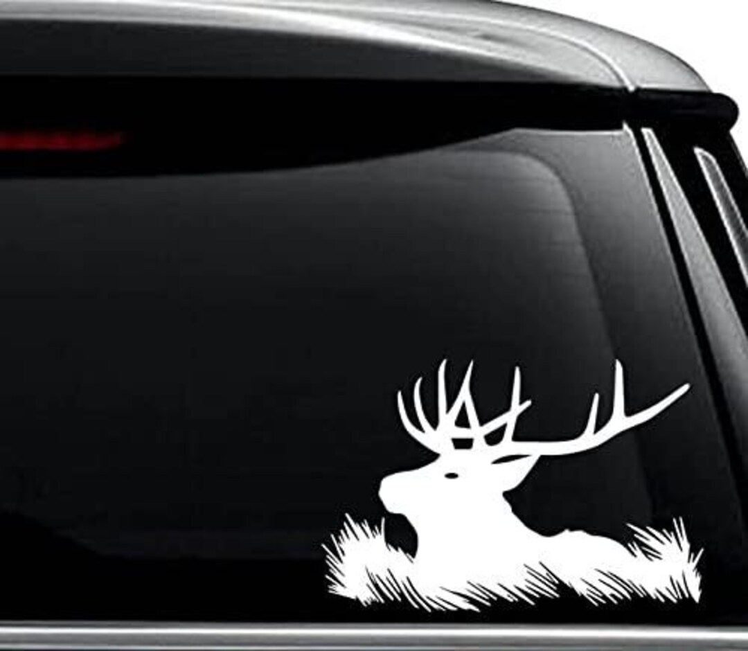 Elk Deer Buck Head Antler Decal Sticker for Use on Laptop, Helmet, Car ...