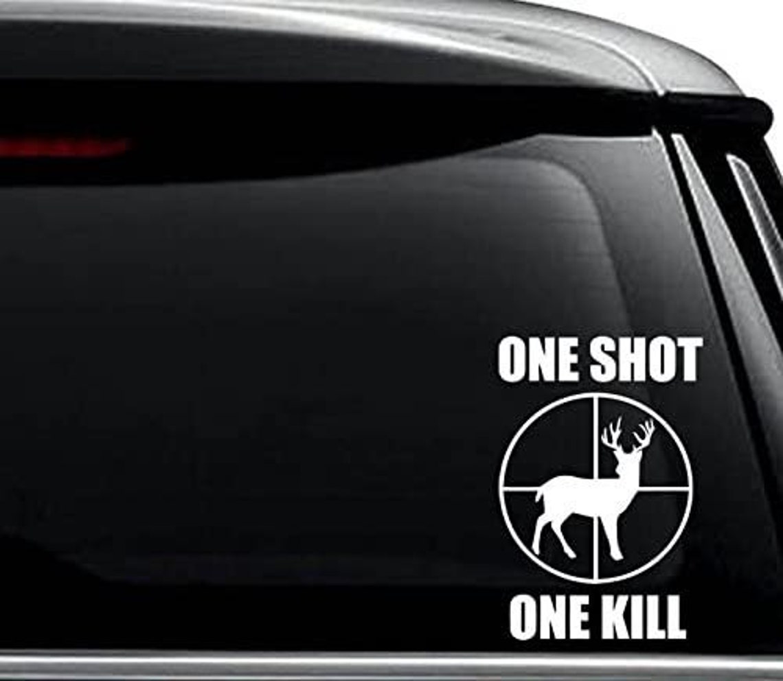Deer Buck Hunting Crosshairs One Shot One Kill Decal Sticker for Use on ...