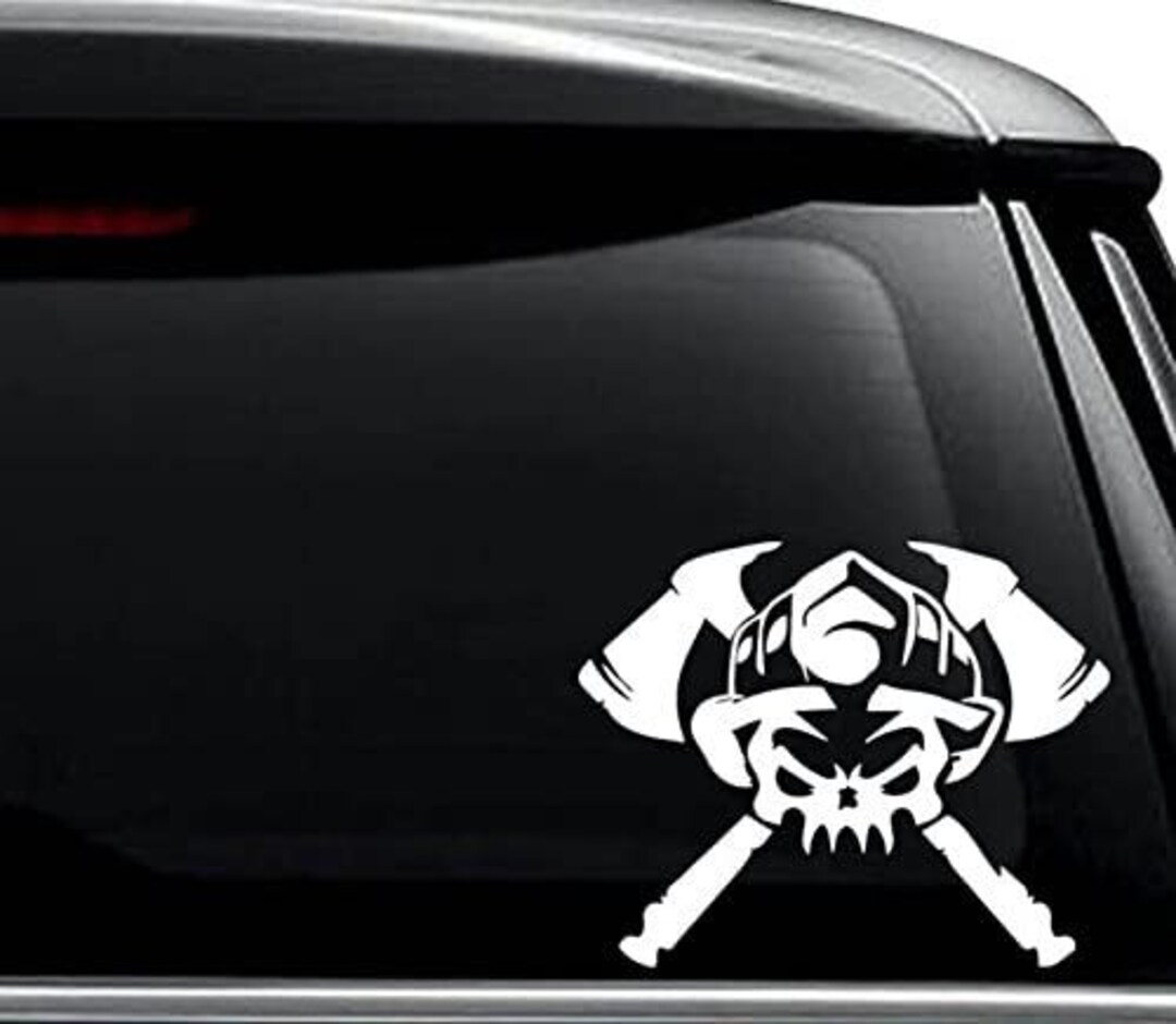 Firefighter Death Skull Axes Decal Sticker for Use on Laptop - Etsy