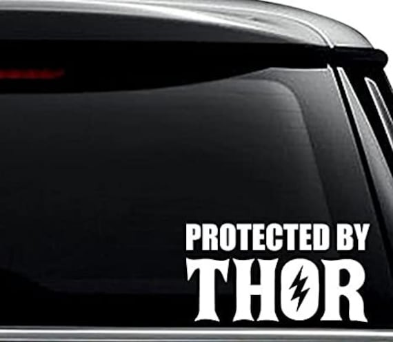 Protected by Thor Decal Sticker for Use on Laptop Helmet - Etsy
