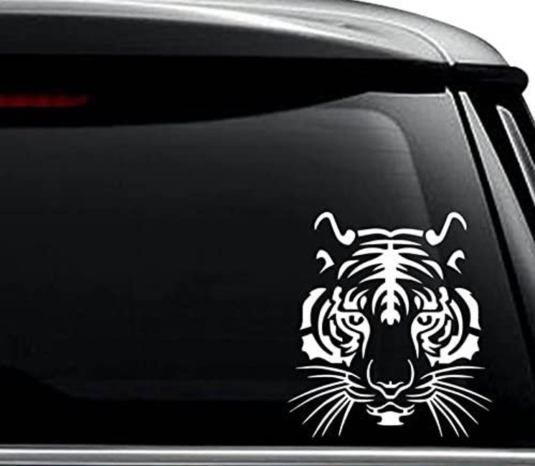 Tiger Face Animal Decal Sticker for Use on Laptop, Helmet, Car, Truck ...
