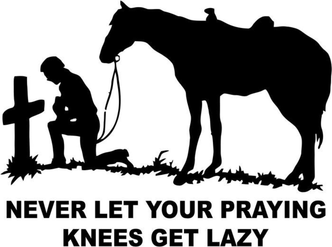 Symbolic_cowboy_praying Decal Sticker for Use on Laptop, Helmet, Car ...