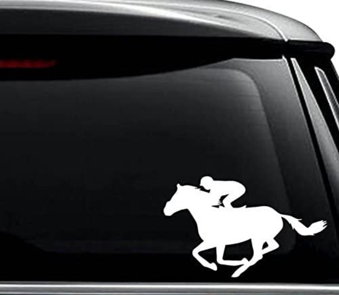 Jockey Horse Racing Decal Sticker for Use on Laptop Helmet - Etsy