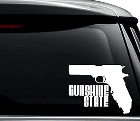 Florida Gunshine State Pistol Gun Decal Sticker for Use on | Etsy