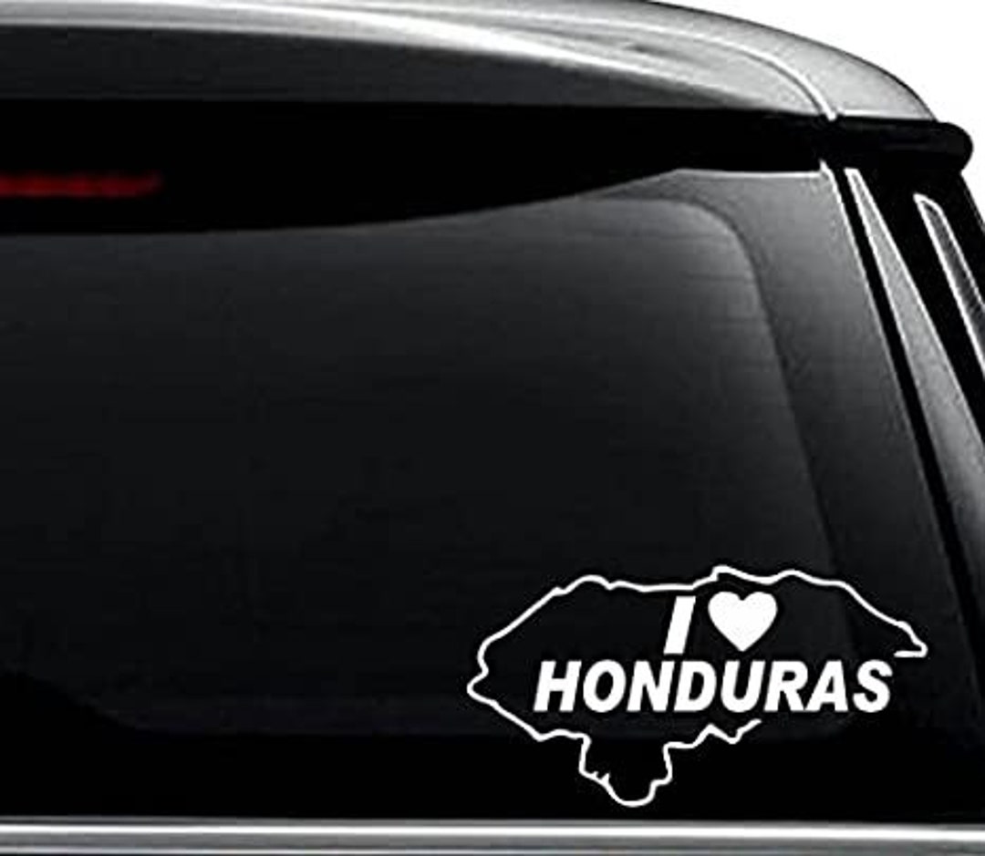 I Love Honduras Country Map Decal Sticker for Use on Laptop, Helmet ...