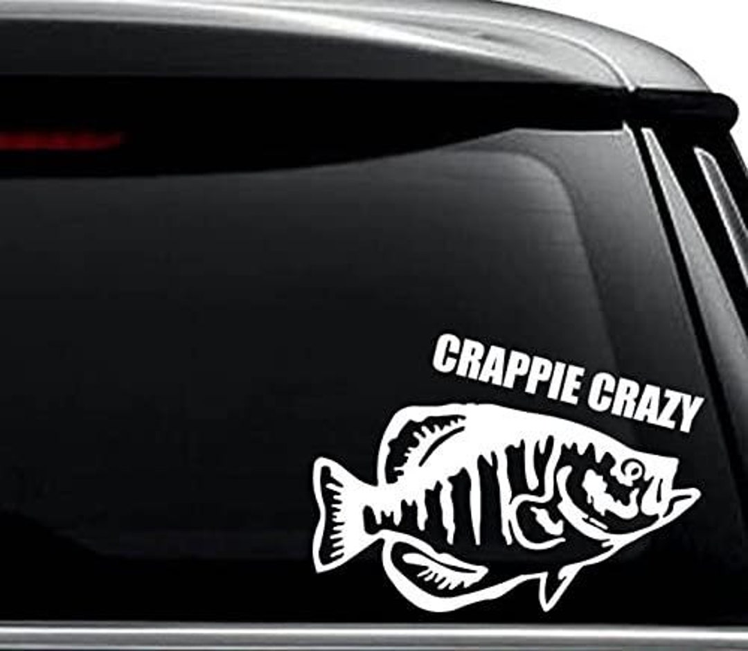 Crappie Crazy Fish Fishing Decal Sticker for Use on Laptop, Helmet, Car ...