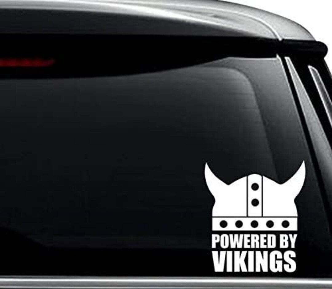 Powered by Vikings Decal Sticker for Use on Laptop, Helmet, Car, Truck ...