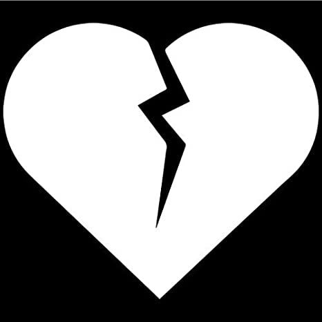 Broken Heart Decal Sticker for Use on Laptop, Helmet, Car, Truck ...