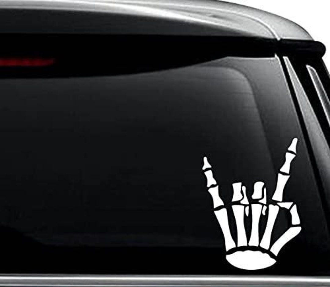 Rock on Horns Hand Skeleton JDM Japanese Decal Sticker for Use on ...
