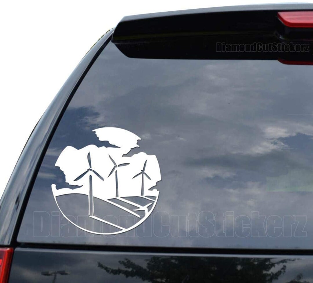Wind Turbine Engery Eco Green Friendly Decal Sticker Car Truck ...