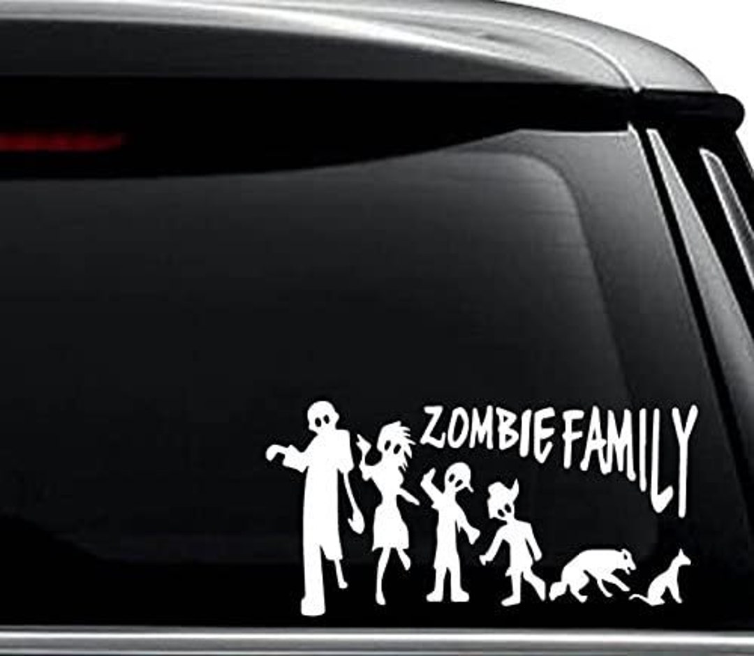 Zombie Family Decal Sticker for Use on Laptop, Helmet, Car, Truck ...