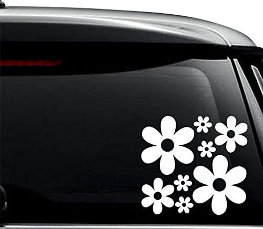 Groovy Daisy Flowers Decal Sticker for Use on Laptop, Helmet, Car ...