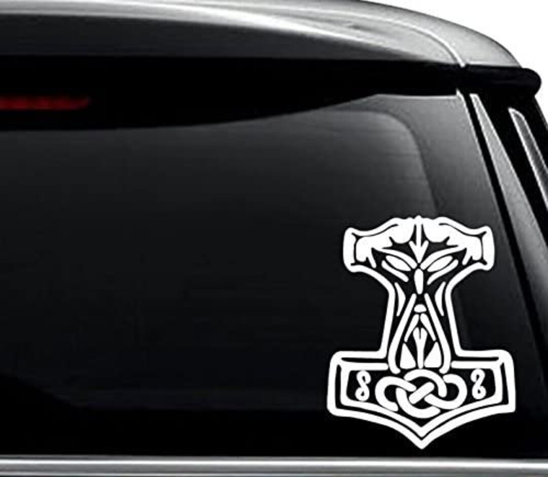 Thor Hammer Decal Sticker for Use on Laptop, Helmet, Car, Truck ...