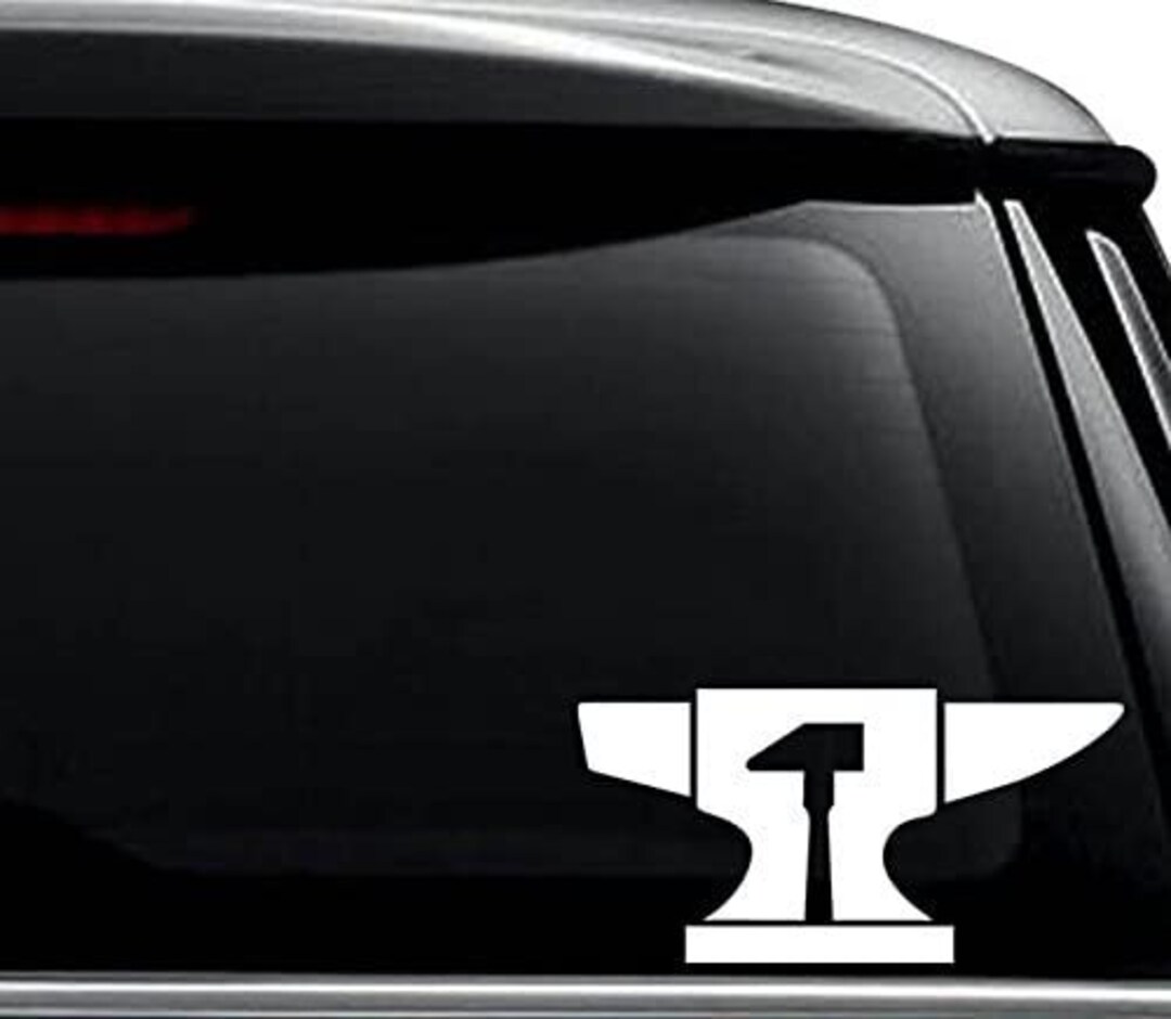 Blacksmith Hammer Anvil Decal Sticker for Use on Laptop, Helmet, Car ...