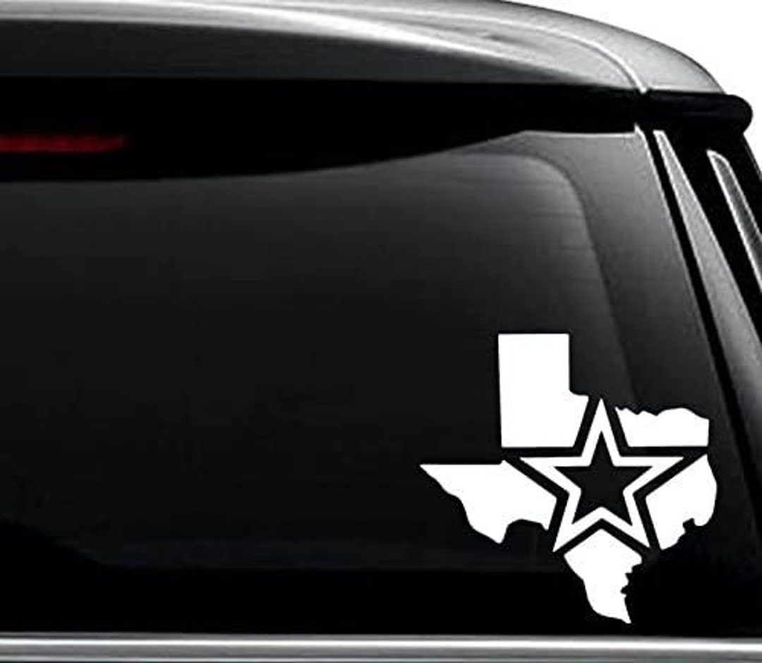 Star of Texas Map Decal Sticker for Use on Laptop, Helmet, Car, Truck ...