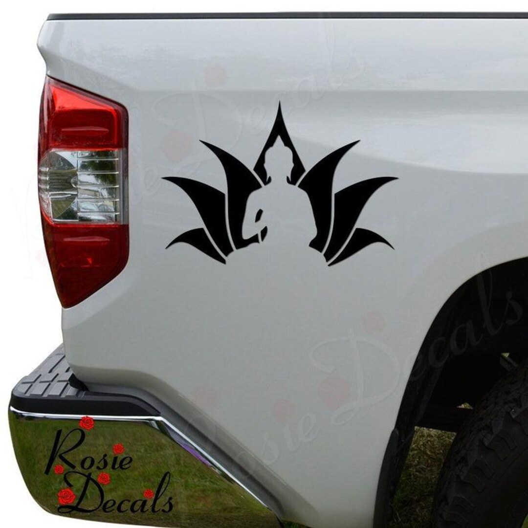 Sitting Buddha Lotus Flower Buddhism Religion Die Cut Vinyl Decal ...