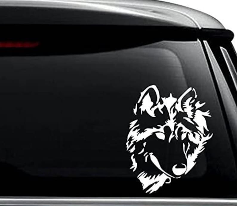 Wolf Head Animal Decal Sticker for Use on Laptop, Helmet, Car, Truck ...