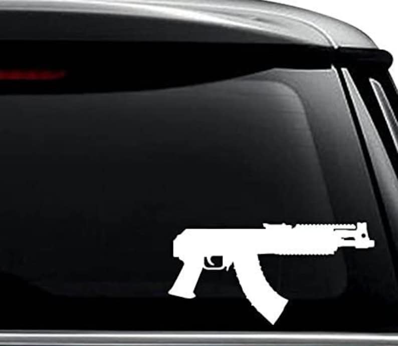 Mini Draco AK47 Pistol Gun Decal Sticker for Use on Laptop, Helmet, Car ...