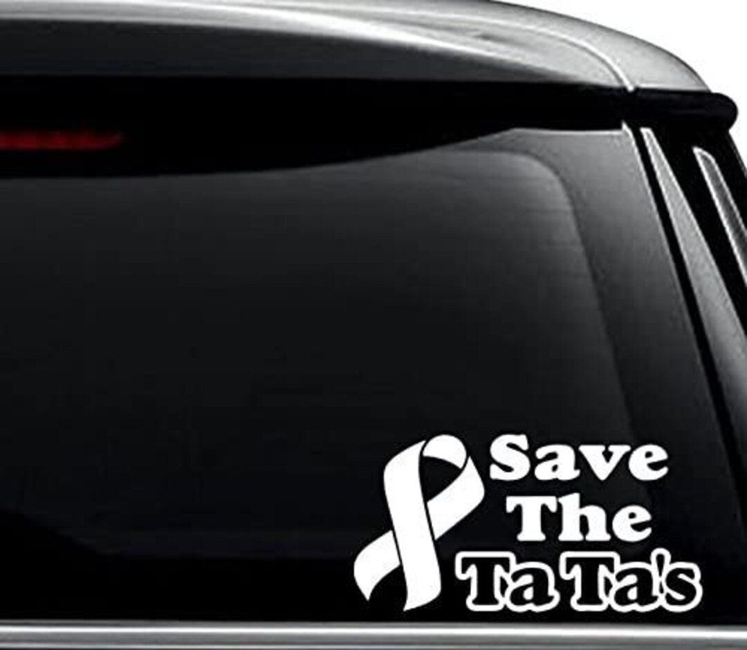 Save the Tatas Ribbon Decal Sticker for Use on Laptop, Helmet, Car ...