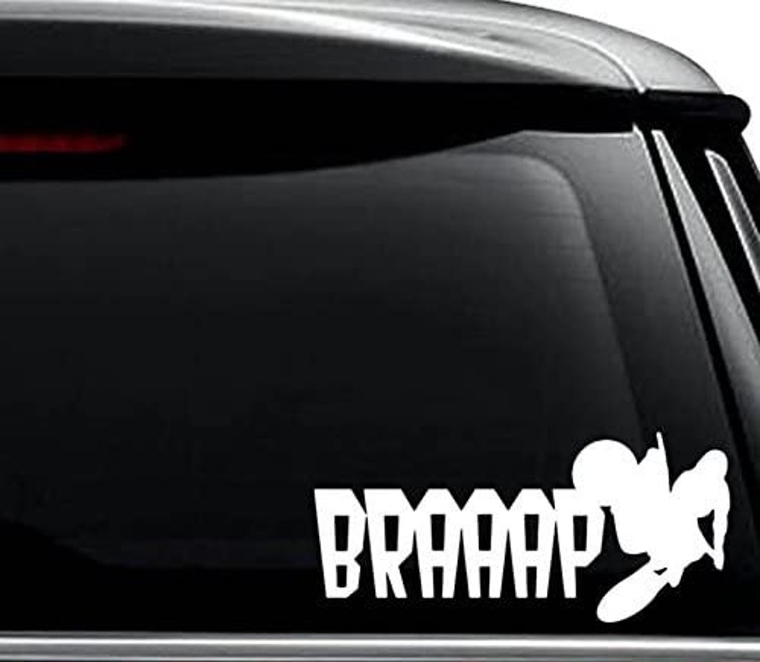 Braaap Motorcycle Motocross Decal Sticker for Use on Laptop, Helmet ...