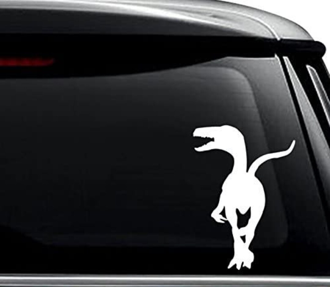 Velociraptor Dinosaur Animal Decal Sticker for Use on Laptop, Helmet ...