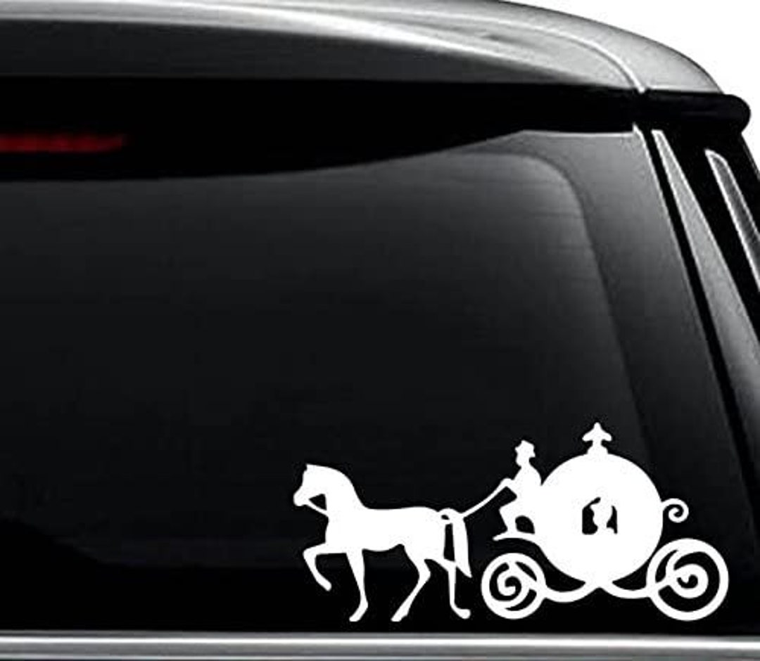 Cinderella Horse Carriage Decal Sticker for Use on Laptop, Helmet, Car ...
