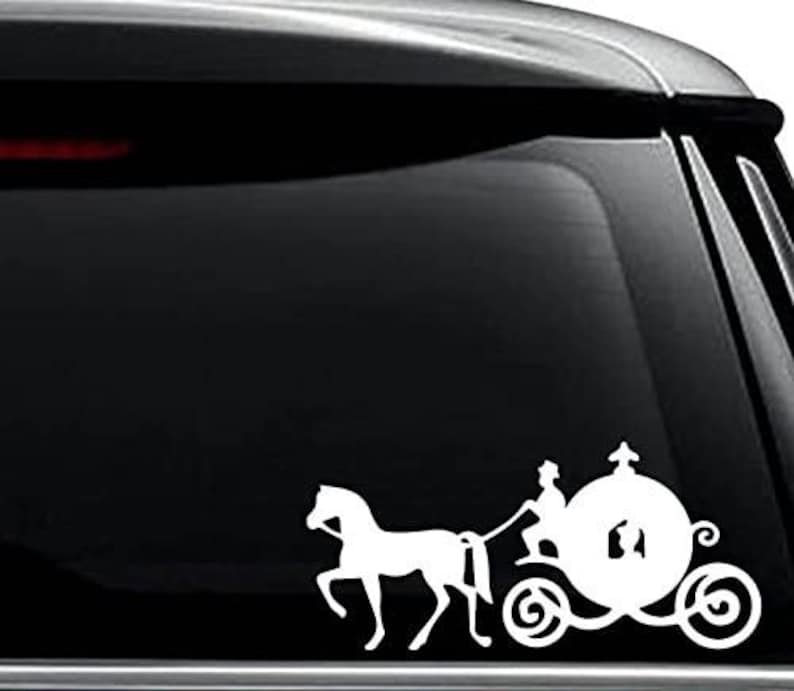 Cinderella Horse Carriage Decal Sticker for Use on Laptop, Helmet, Car ...