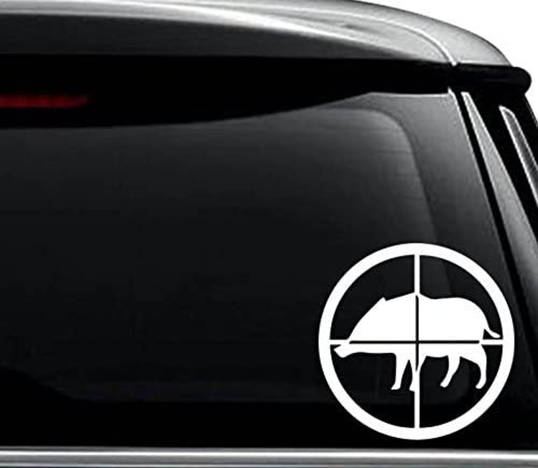 Boar Hog Hunting Crosshairs Decal Sticker for Use on Laptop, Helmet ...