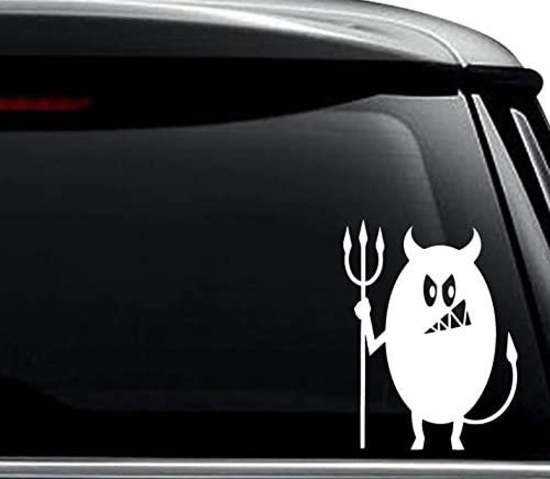 Devil Satan Pitchfork JDM Japanese Decal Sticker for Use on Laptop ...