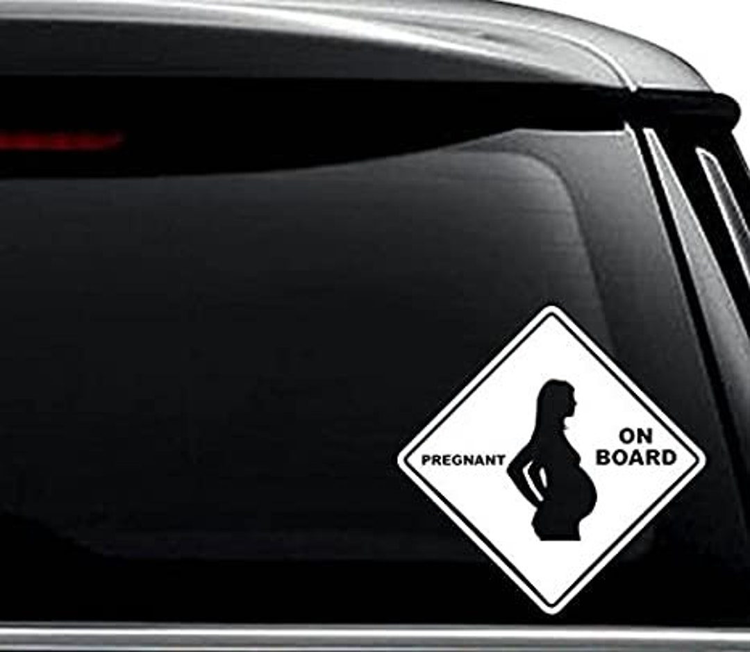 Pregnant on Board Decal Sticker for Use on Laptop, Helmet, Car, Truck ...