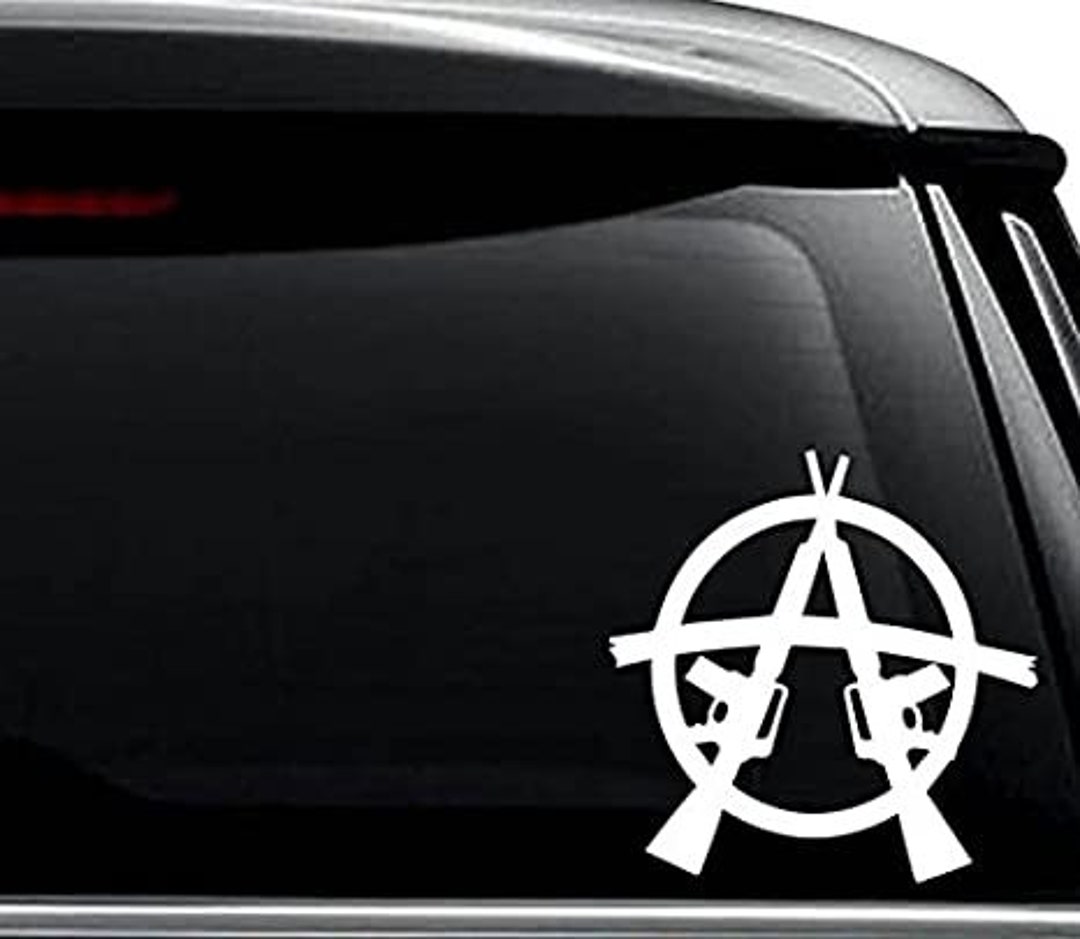 M16 AR15 Anarchy Anarchist Decal Sticker for Use on Laptop, Helmet, Car ...