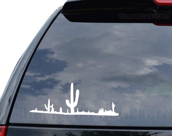 Desert Landscape Vinyl Decal Desert Scene With Cactus Car/truck Window ...