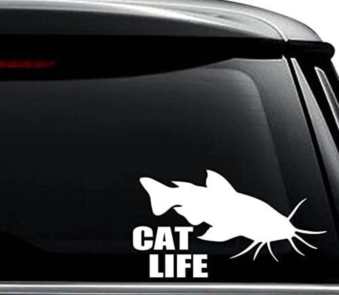 Cat Life Catfish Fishing Decal Sticker for Use on Laptop - Etsy