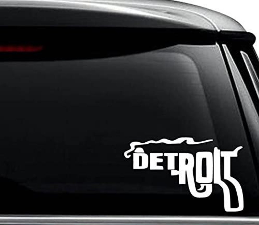 Detroit Smoking Gun Pistol Decal Sticker for Use on Laptop, Helmet, Car ...
