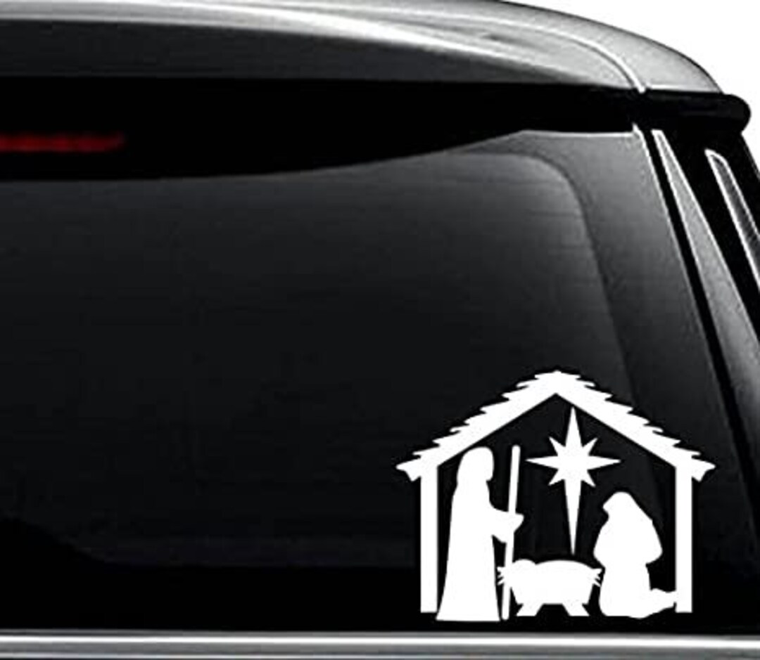 Christmas Nativity Holiday Decal Sticker for Use on Laptop, Helmet, Car ...