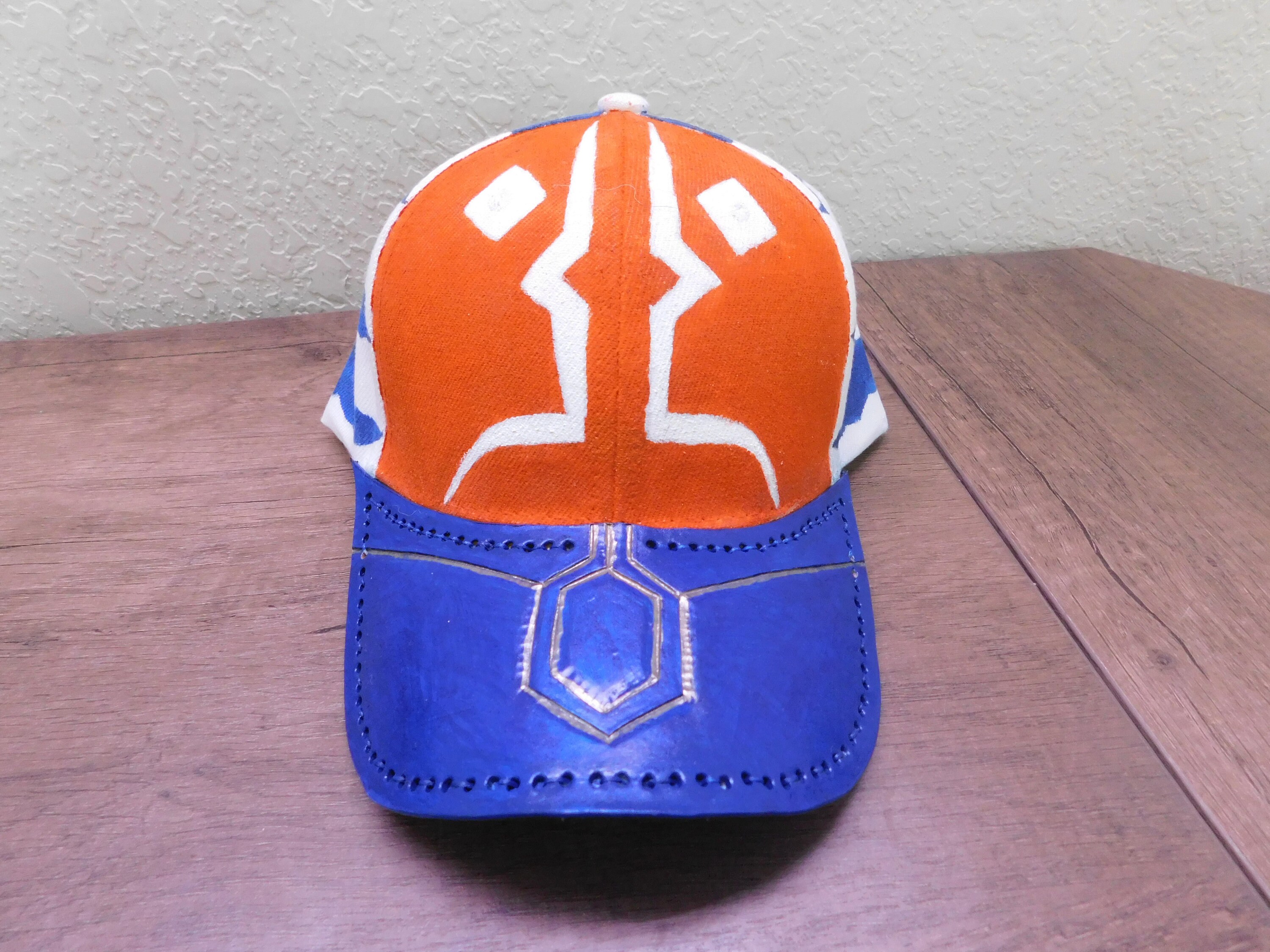 Ahsoka Tano Handpainted and Tooled Hat With Leather Brim - Etsy