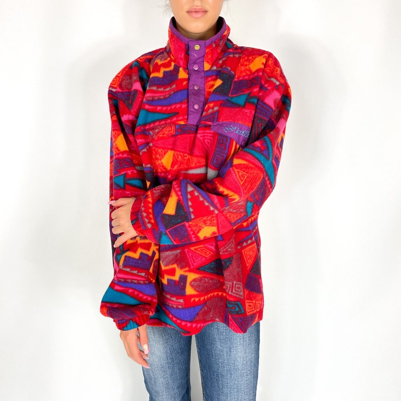 Vintage Retro Fleece Jumper Cozy 90s Pullover, Classic Warm Knitwear ...