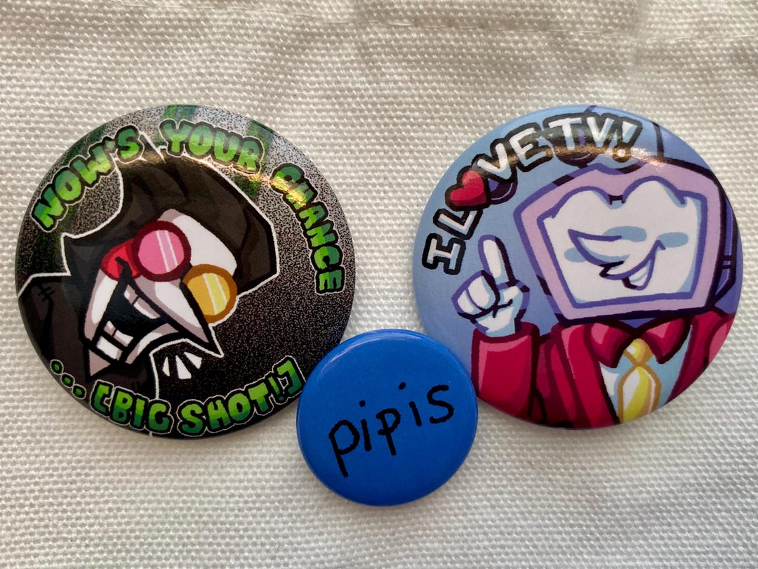 Spamton & Tenna DELTARUNE 44mm Pin Buttons - Etsy UK