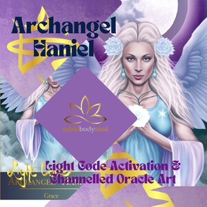 ARCHANGEL Haniel ACTIVATION Light Code Reiki Activation and Channeled Oracle Art Card Connect ...