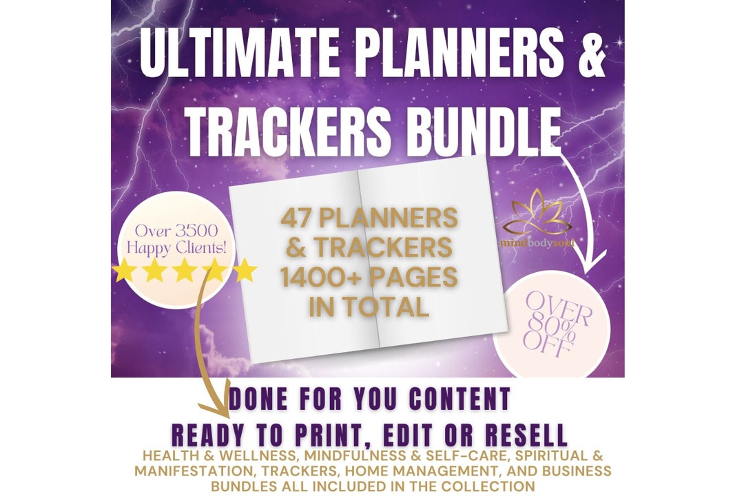 47 Planners & Trackers Bundle 1440 Pages the Ultimate Planner ...