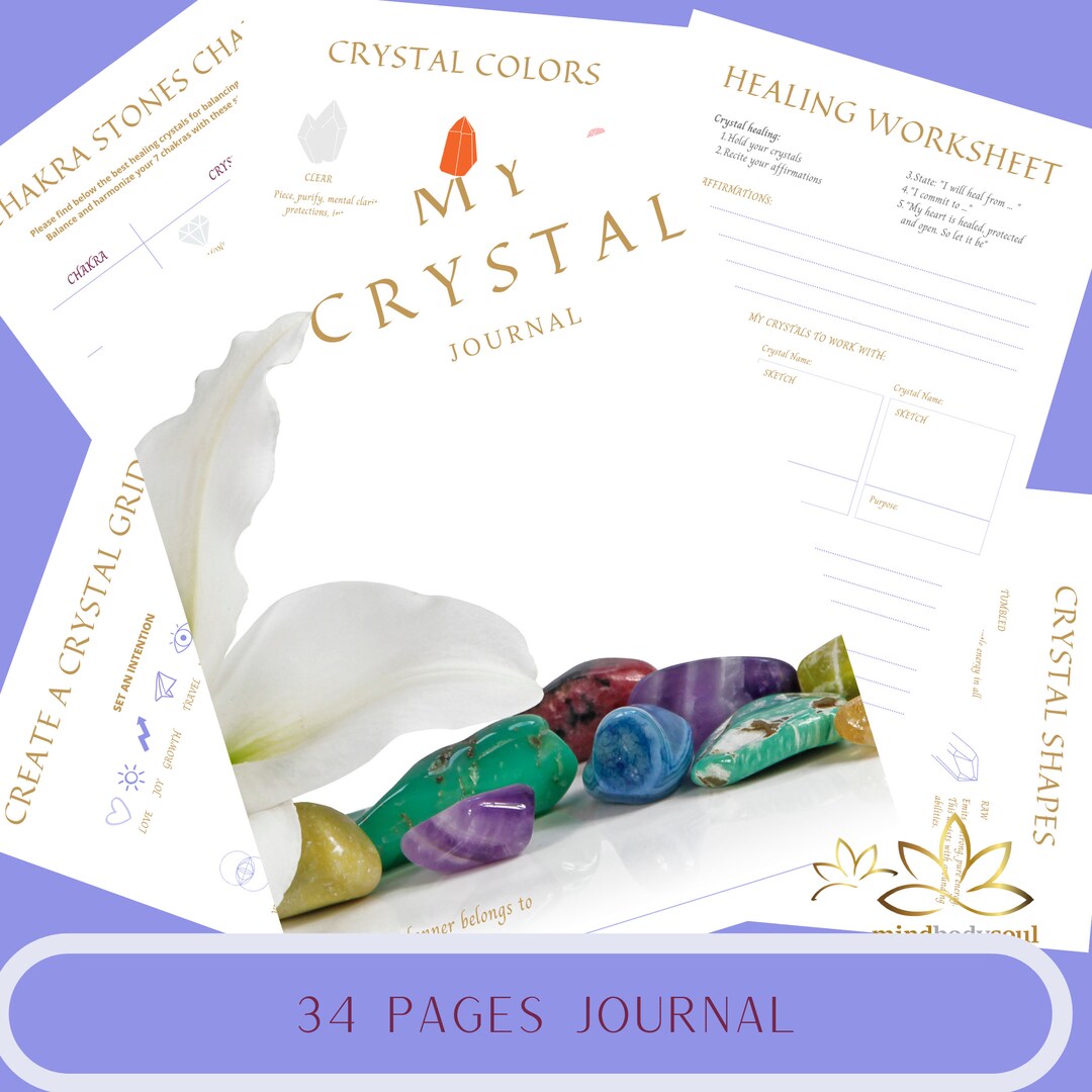 Crystal Workbook Journal Planner Guided Meditation Made by Therapist ...
