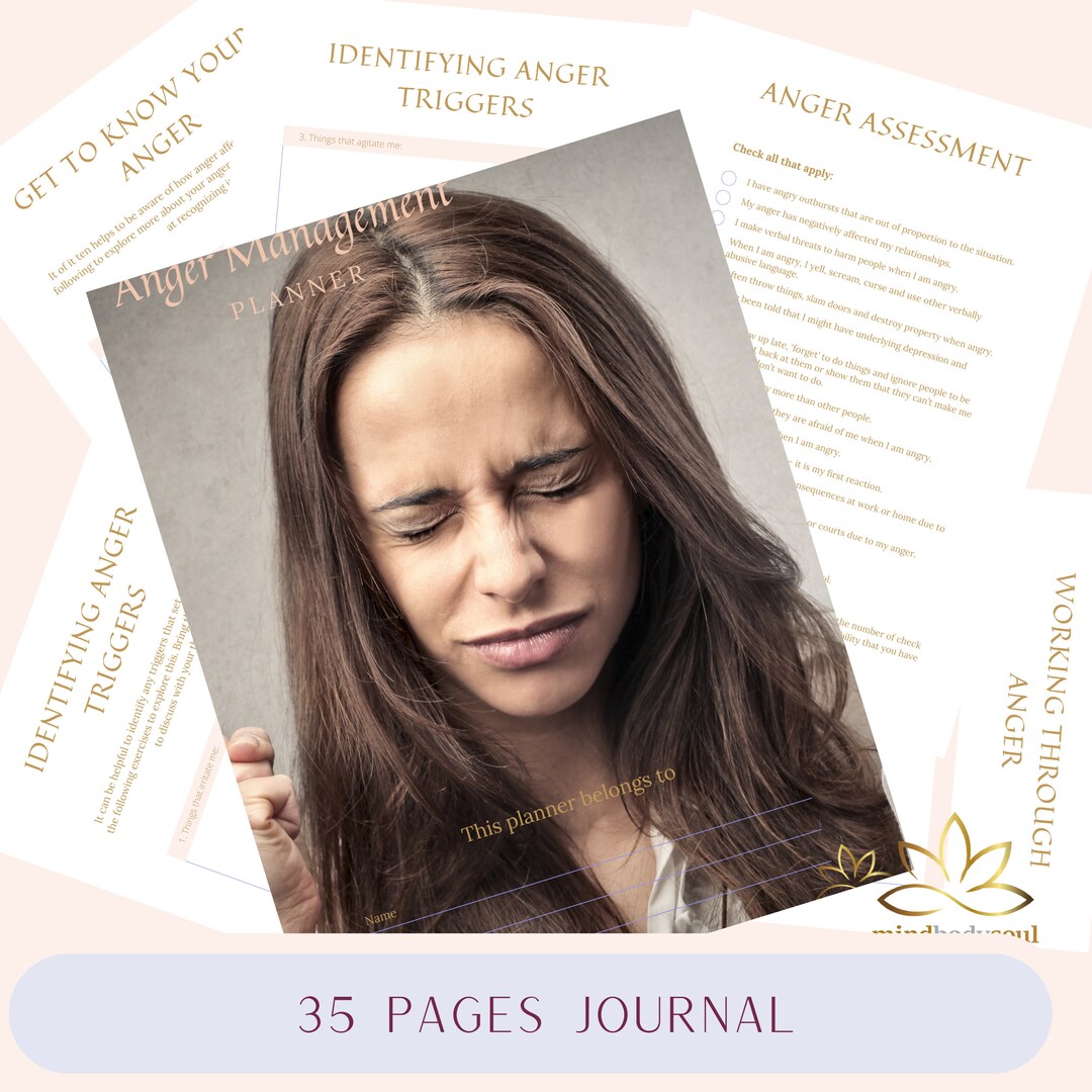 Anger Management Journal Workbook Planner Counseling Therapy Planner ...