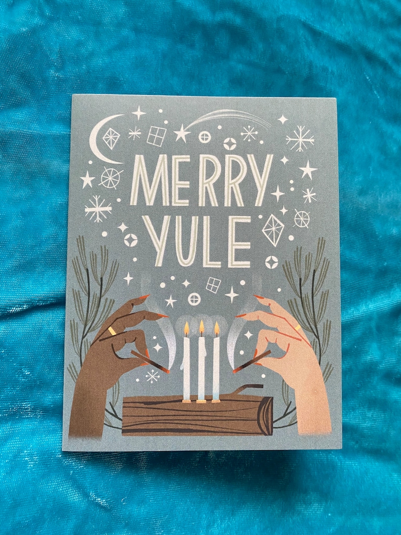 Merry Yule Winter Solstice Card - Etsy