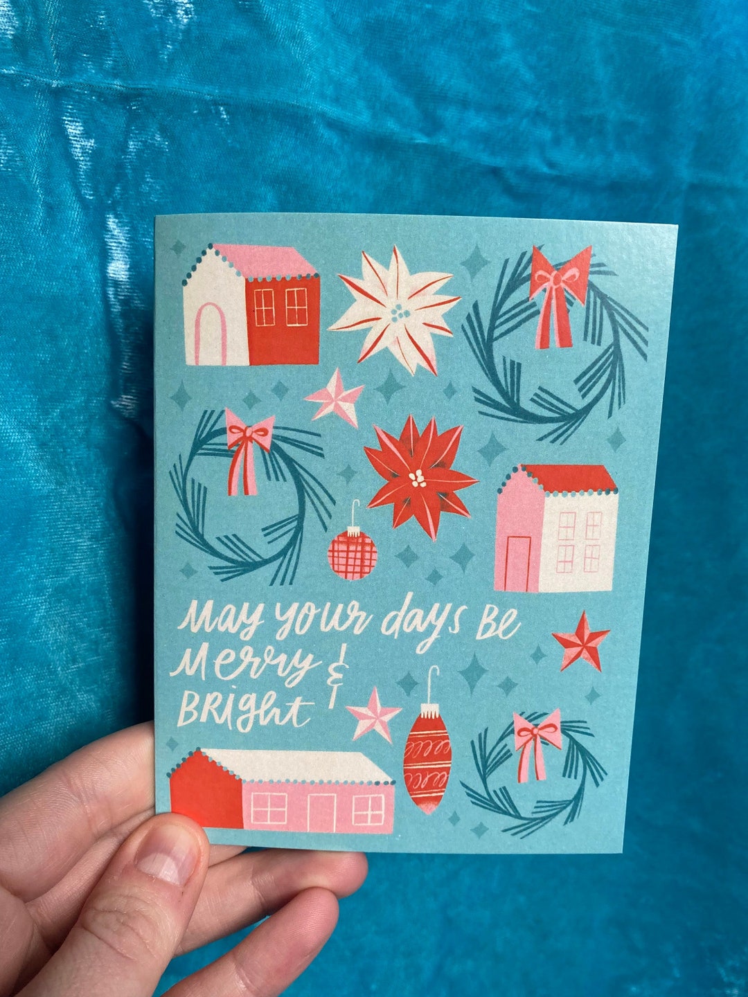 Merry & Bright Holiday Card - Etsy