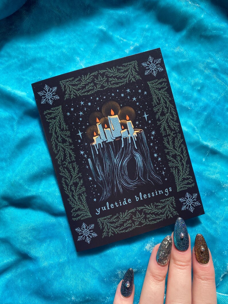 Yuletide Blessings Winter Solstice Card - Witchy Solstice - Etsy