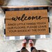 Welcome Pink Bow Doormat, Watercolor Pinky Bow Welcome Doormat ...
