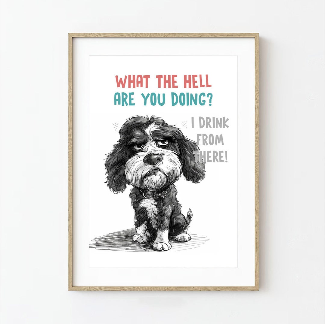 Bernedoodle Poster, Funny Dog Poster, Bernedoodle Canvas, Bernedoodle ...