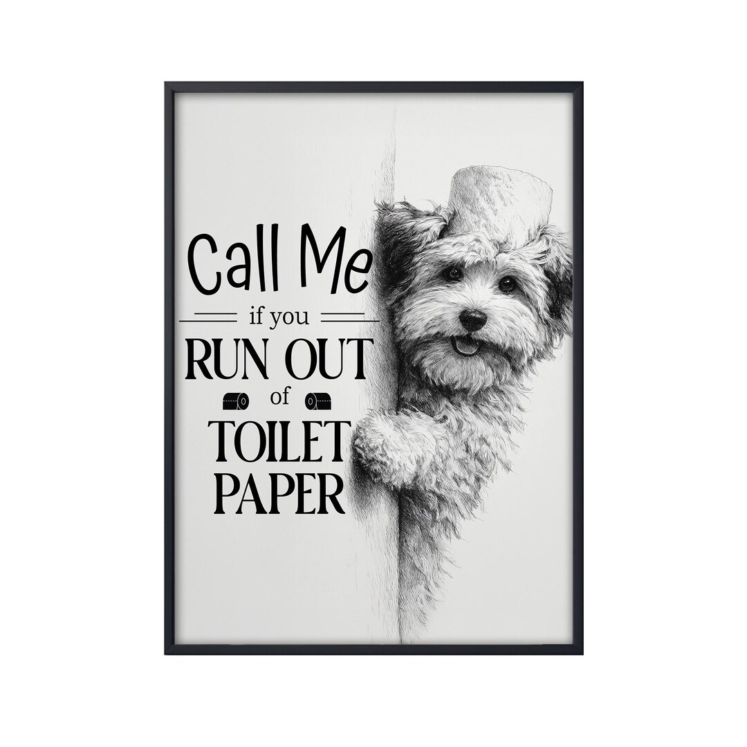 Funny Havanese Run Out of Toilet Paper Canvas, Call Havanese Poster ...